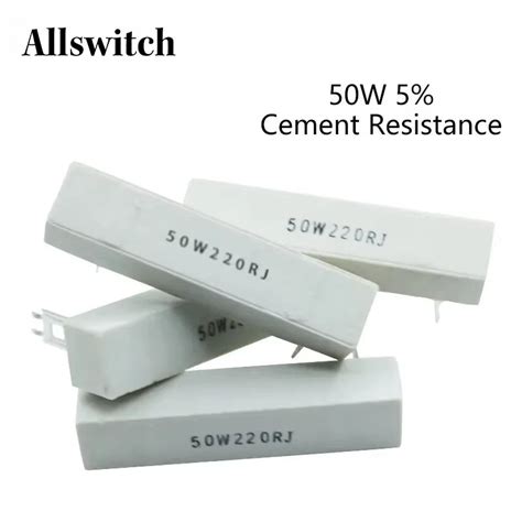 50w Ceramic Cement Resistor High Power 01ohm 1k 1r23456810122025100200 Ohm Shopee