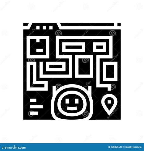 Ai Routing Autonomous Delivery Glyph Icon Vector Illustration Stock