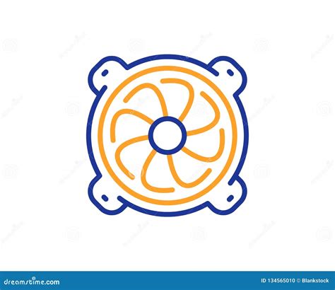 Computer Cooler Line Icon Pc Fan Component Sign Vector Stock Vector Illustration Of Cold