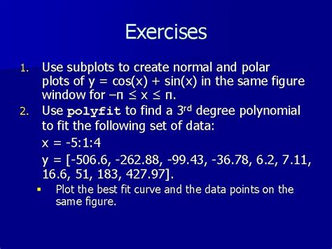 Lecture 10 2 D Plotting Curve Fitting Subplots