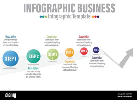 Six 6 Steps Or Six 6 Option Infographic Template For Business Modern Chart Diagram With Project