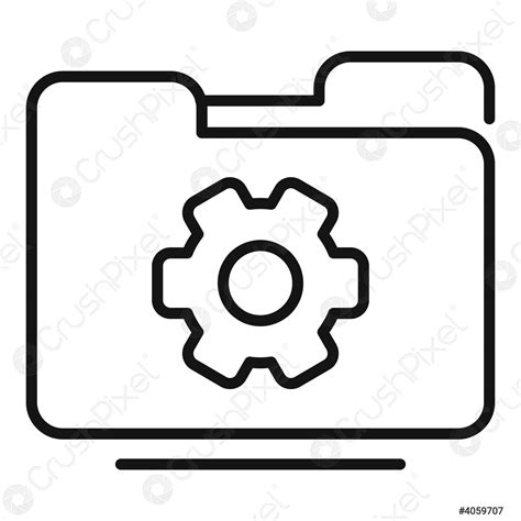 Server Data Folder Icon Outline Style Stock Vector 4059707 Crushpixel