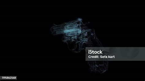 팔 총 홀로그램 와이어 프레임입니다 검은 색 배경에 좋은 3d 렌더링 3차원 형태에 대한 스톡 사진 및 기타 이미지 3차원 형태 개념 개념과 주제 Istock