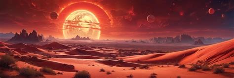 Premium Ai Image Futuristic Alien Landscape With Giant Alien Star