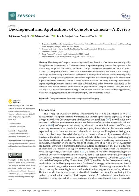 Pdf Development And Applications Of Compton Camera—a Review