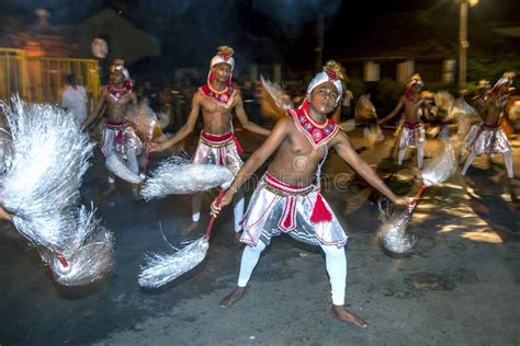 Chamara Dancers Perform Along The Streets Of Kandy During The Esala Perahera In Sri Lanka