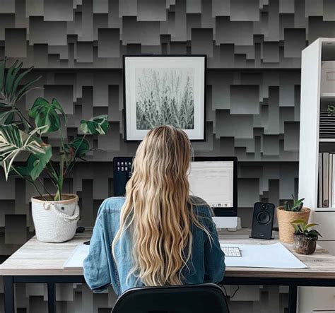 검은색 벽지 사각형 디자인