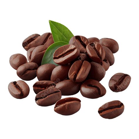 Uma Pilha De Grãos De Café E Folhas Verdes Png Grãos De Café Folha Verde Uma Pilha Png