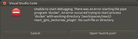 unable to launch debugging session in docker container · issue 11576 · microsoft vscode