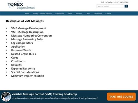 Variable Message Format Vmf Training Bootcamp