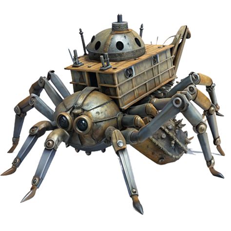 Steampunk Spider Robot With Cargo Container 56093548 Png