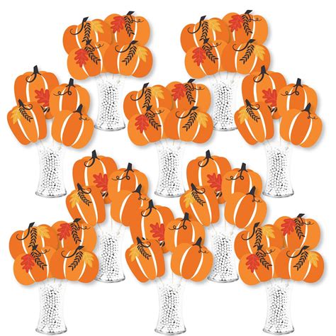 Big Dot Of Happiness Fall Pumpkin Halloween Or Thanksgiving Party Centerpiece Sticks