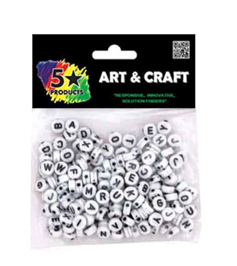 Five Star Pony Beads Alphabet Black White Pack 180 Shop Online At Nxp