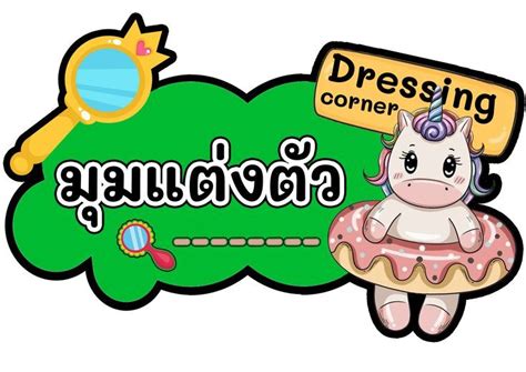 มุมแต่งตัว ธีมห้องเรียน อนุบาล บัตรคำ