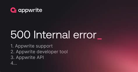 500 Internal Error Threads Appwrite
