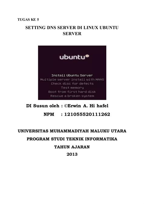 Simulasi Dns Server Di Ubuntu Server DOCX
