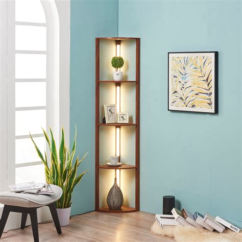 Fenlo Fancy Edge Dimmable Floor Lamp With Shelves Luxury Corner Led Lamp For Living Room Or