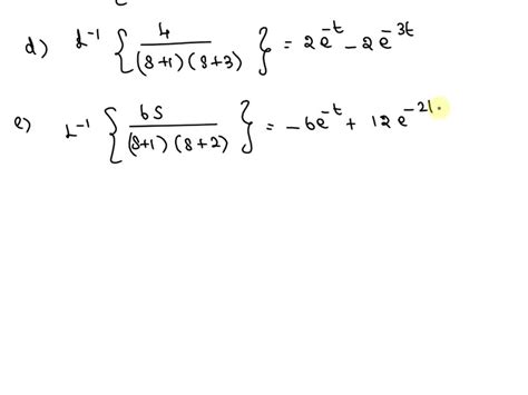 Solved 3 Calculate The Inverse Laplace Transform Of The Following Functions 3 Be 4s S S21 C