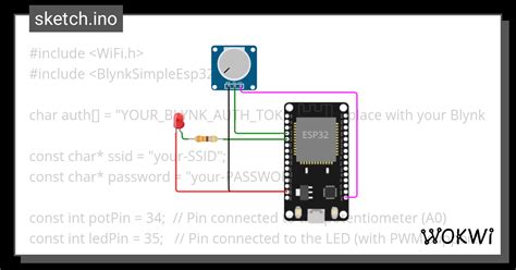 Schematic Potensiometer Dan Led04211048 Wokwi Esp32 Stm32 Arduino