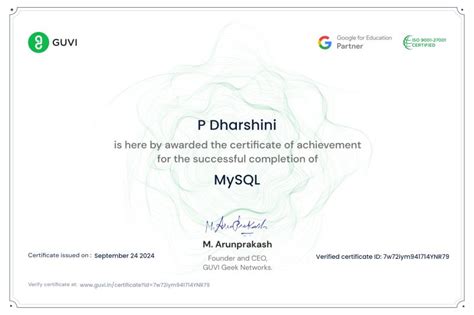 Dharshini P On Linkedin Guvi Mysql Databasemanagement Dataanalysis