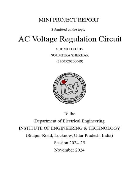 Mini Project Report 1 Pdf Capacitor Alternating Current