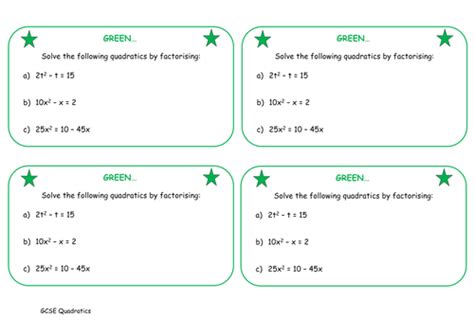 Gcse Maths Quadratics Complete Unit Pack Teaching Resources