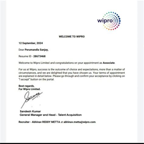 Sanjay Perumandla On Linkedin Wipro