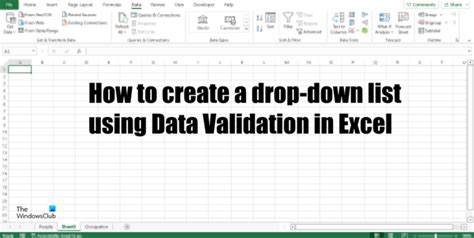 How To Create A Drop Down List In Excel Using Data Validation