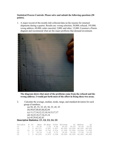Statistical Process Control Assignment