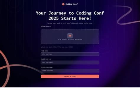 Frontend Mentor Conference Ticket Generator Solution Coding Challenge Solution
