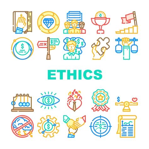 Premium Vector Business Corporate Ethics Company Icons Set Vector Integrity Trust Honesty