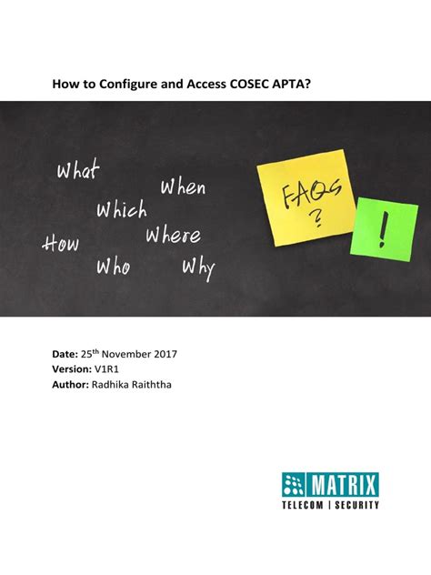 How To Configure And Access Cosec Apta Date 25 Version V1r1 Author Radhika Raiththa Pdf