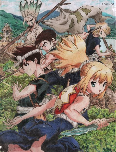 Senku Kohaku Chrome Kinro Y Ginro Dr Stone By Ruisug Art On Deviantart
