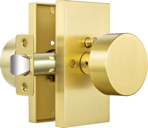 Calzibeno Satin Brass Door Knobs Privacy Door Knob Brushed Gold Door