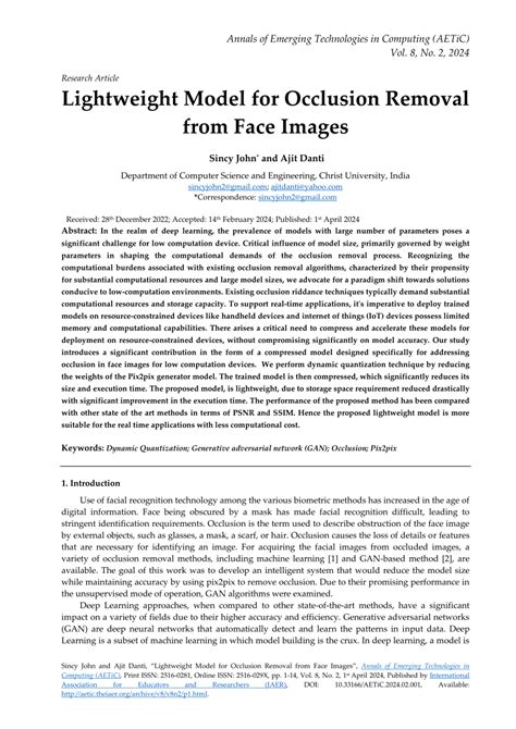 Pdf Lightweight Model For Occlusion Removal From Face Images
