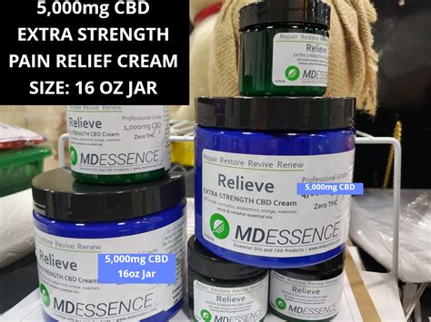 16ozrelieve 5000mg Cbd Extra Strength Cbd Pain Relief Cream Md Essence