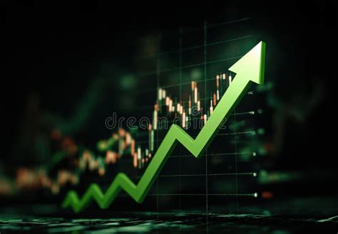 A Green Arrow Pointing Upwards On An Upward Graph Representing Stock