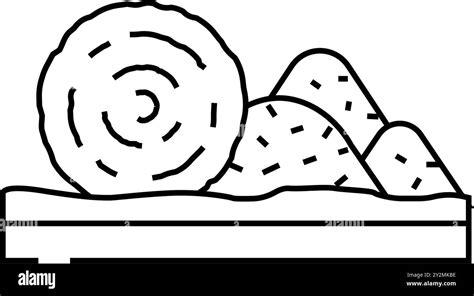 Feedstock Biomass Energy Line Icon Vector Illustration Stock Vector