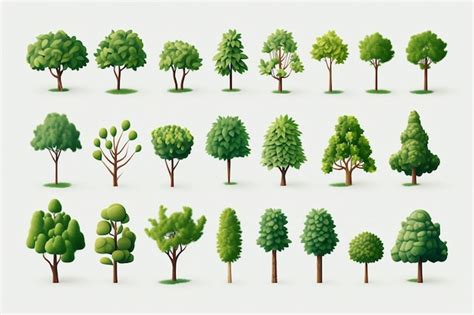Premium Vector A Bunch Of Different Types Of Trees