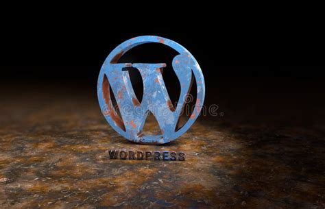 3d Rendering Of The Bluish Wordpress Logo Background Design Editorial Photography Illustration
