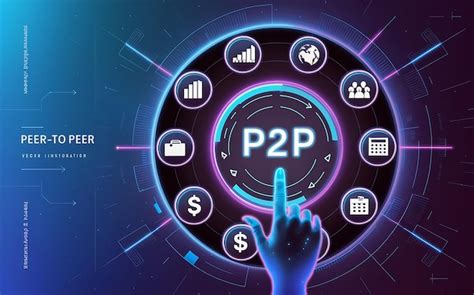 Digital Futuristicstyle Image Featuring A Peertopeer P2p Concept