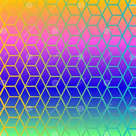 3d Rendering Seamless Modern Light Blue Hexagonal Cube Pattern Gradient Background Stock