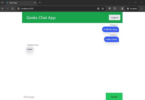 Chat Application Using React Hooks And Firebase GeeksforGeeks