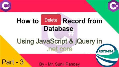 How To Delete Record Form Database Using Javascript And Jquery In Aspnet Core Biharideveloper
