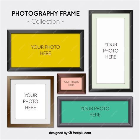 다양한 사실적인 사진 프레임 무료 벡터