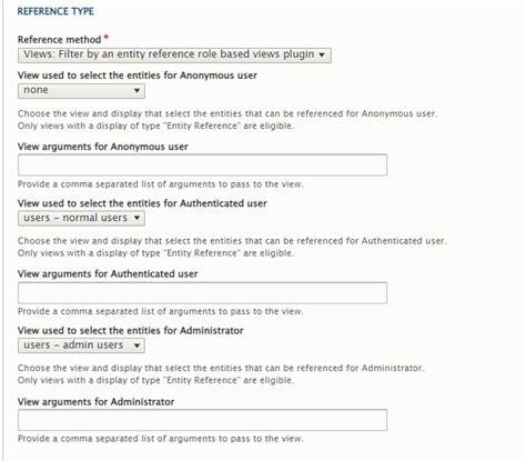 Role Based Views Entity Reference Drupal Org