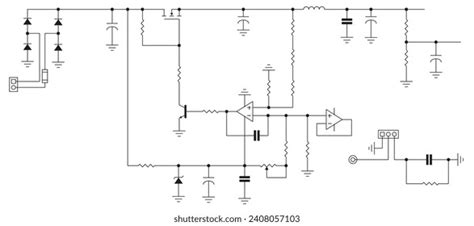 Template Schematic Diagram Electronic Device Drawing Stock Illustration
