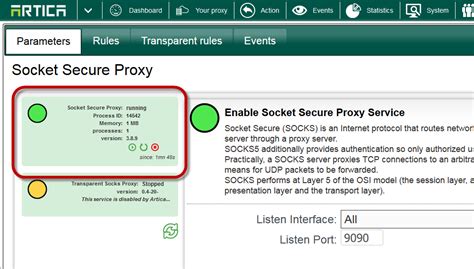 Activate The Socks Proxy Artica Proxy
