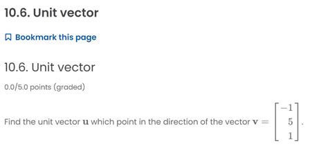 Solved 10 6 Unit Vector A Bookmark This Page 10 6 Unit Chegg Com