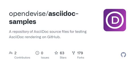 GitHub Opendevise Asciidoc Samples A Repository Of AsciiDoc Source Files For Testing AsciiDoc